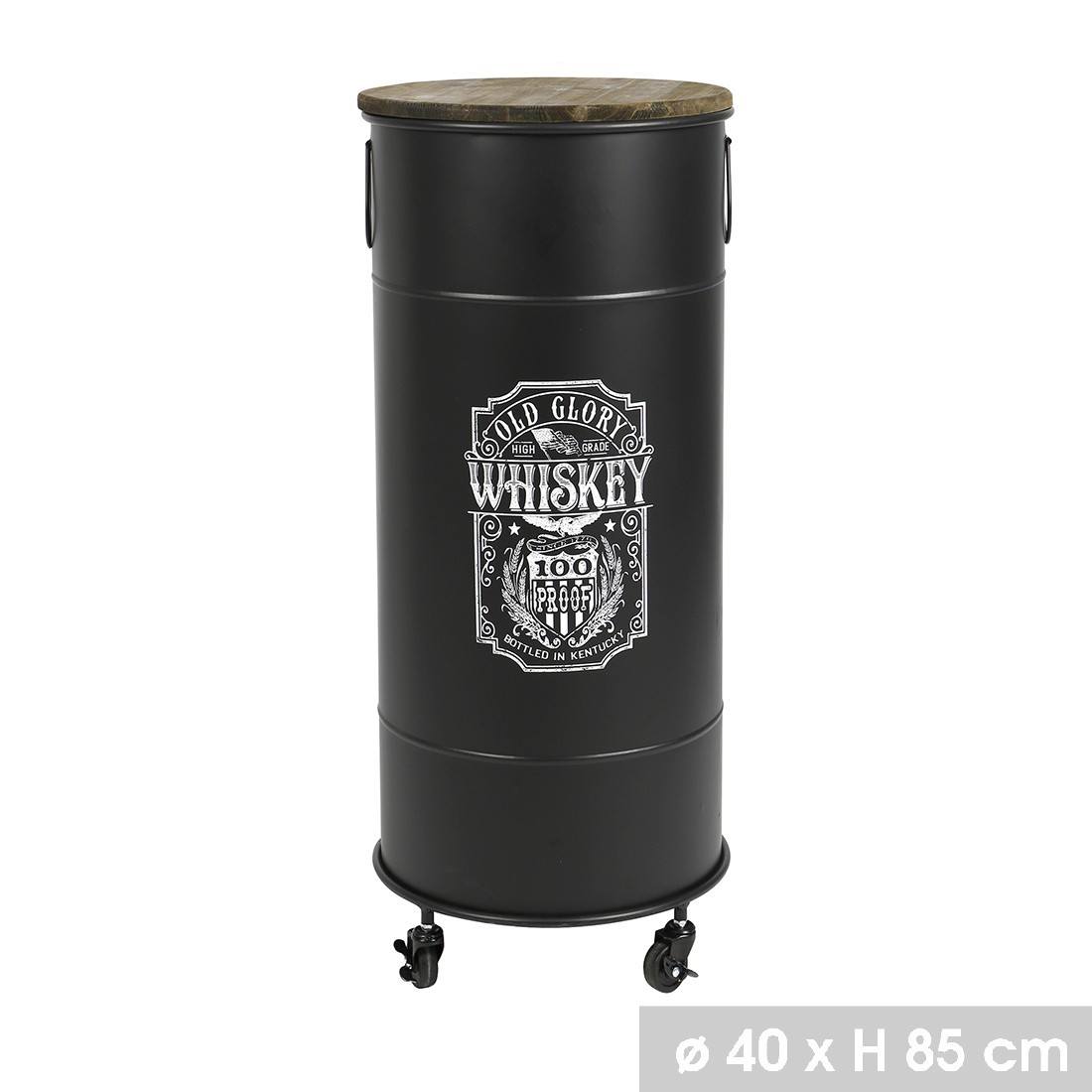 Bar bidon ouvert avec porte battante et roulettes – Collection OLD ...